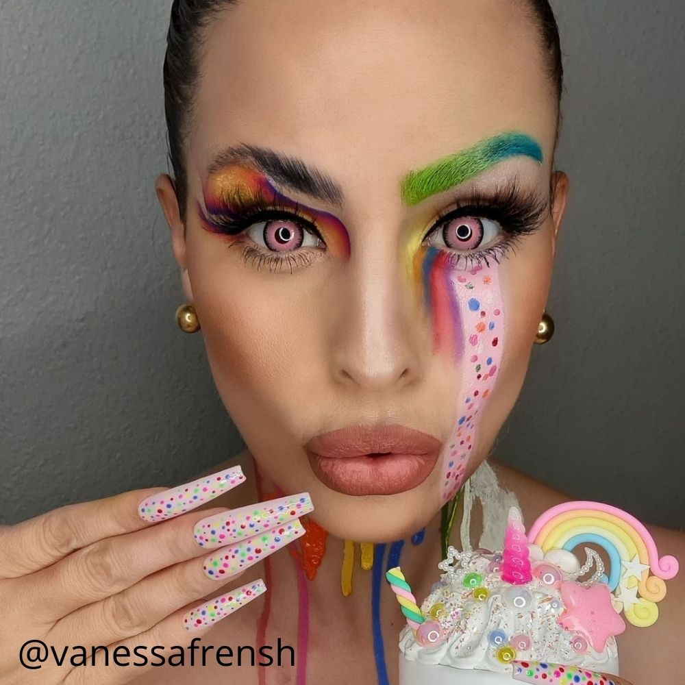 Lentilles Fantaisie Rose - Lentilles Halloween - Lunatic Pink - Fashion ...